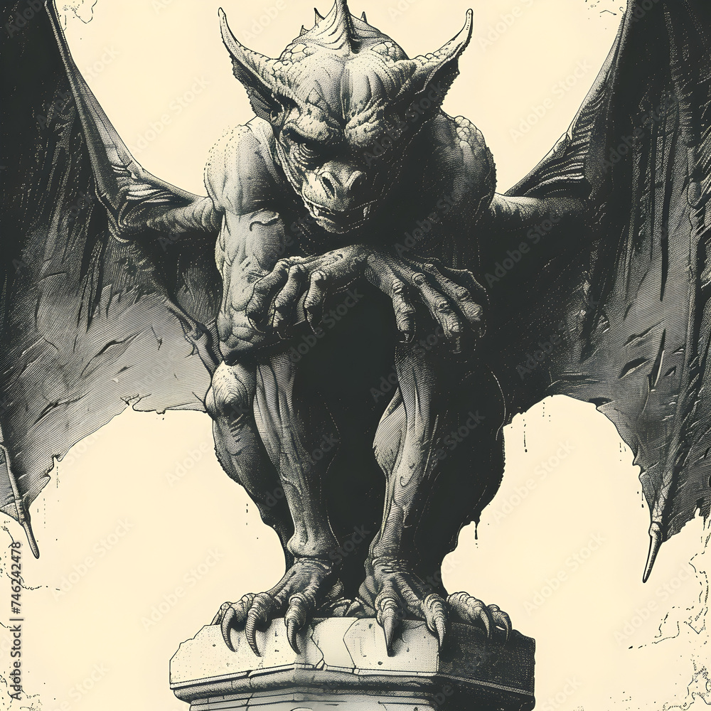 Gargoyle, Gothic Mythical Gargoyle Statue, Medieval Architecture ...