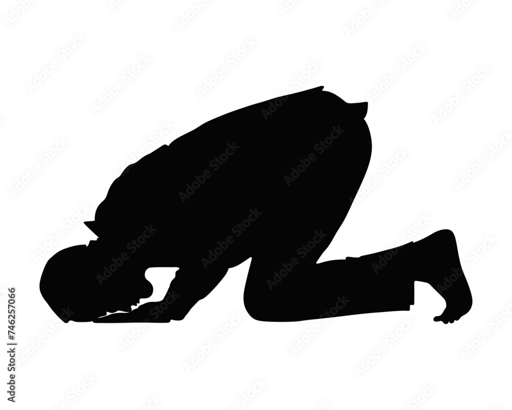 Prostration is one of the pillars of daily prayer in Islam Stock Vector ...