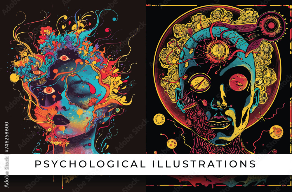 Psychology expression illustration backgrounds vector ai Stock Vector ...