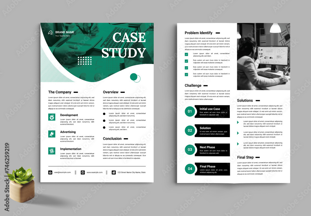 Case Study Design Layout Stock Template | Adobe Stock