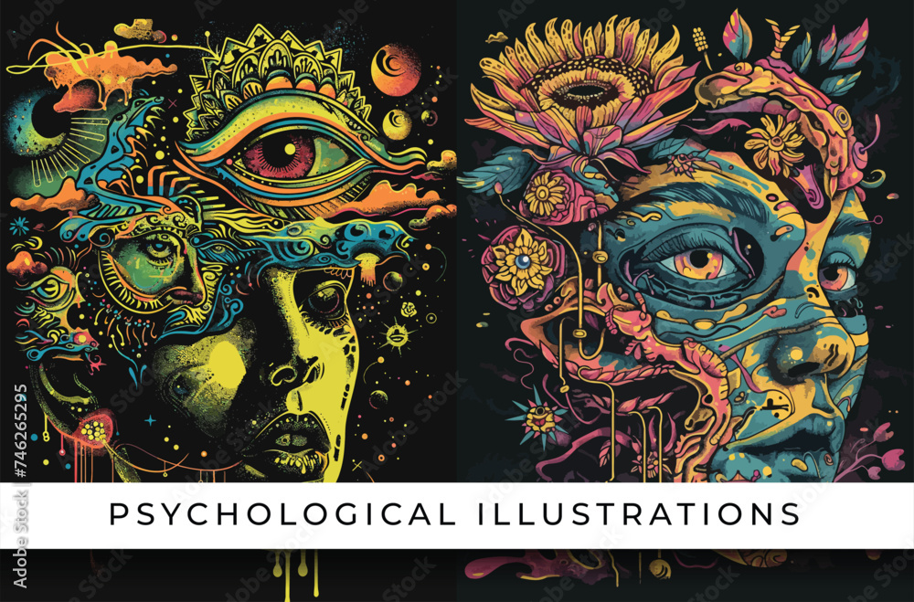 Psychology expression illustration backgrounds vector ai Stock Vector ...