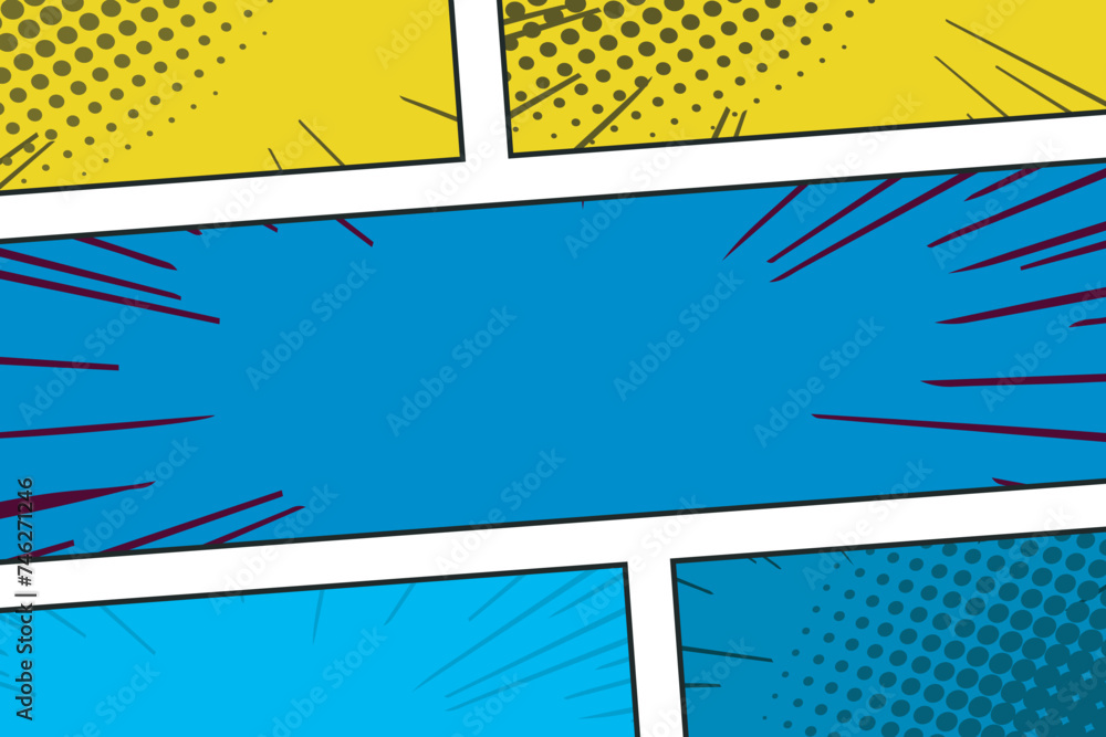 vector modern comic panels in various colors and angles, comic images ...