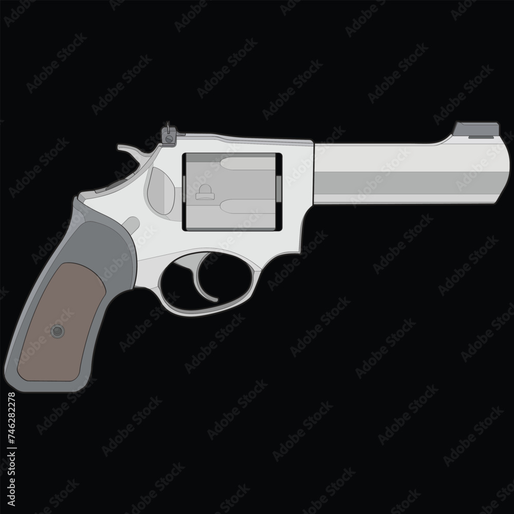 Vetor de Vector of Revolver art, Shooting gun, Weapon illustration ...