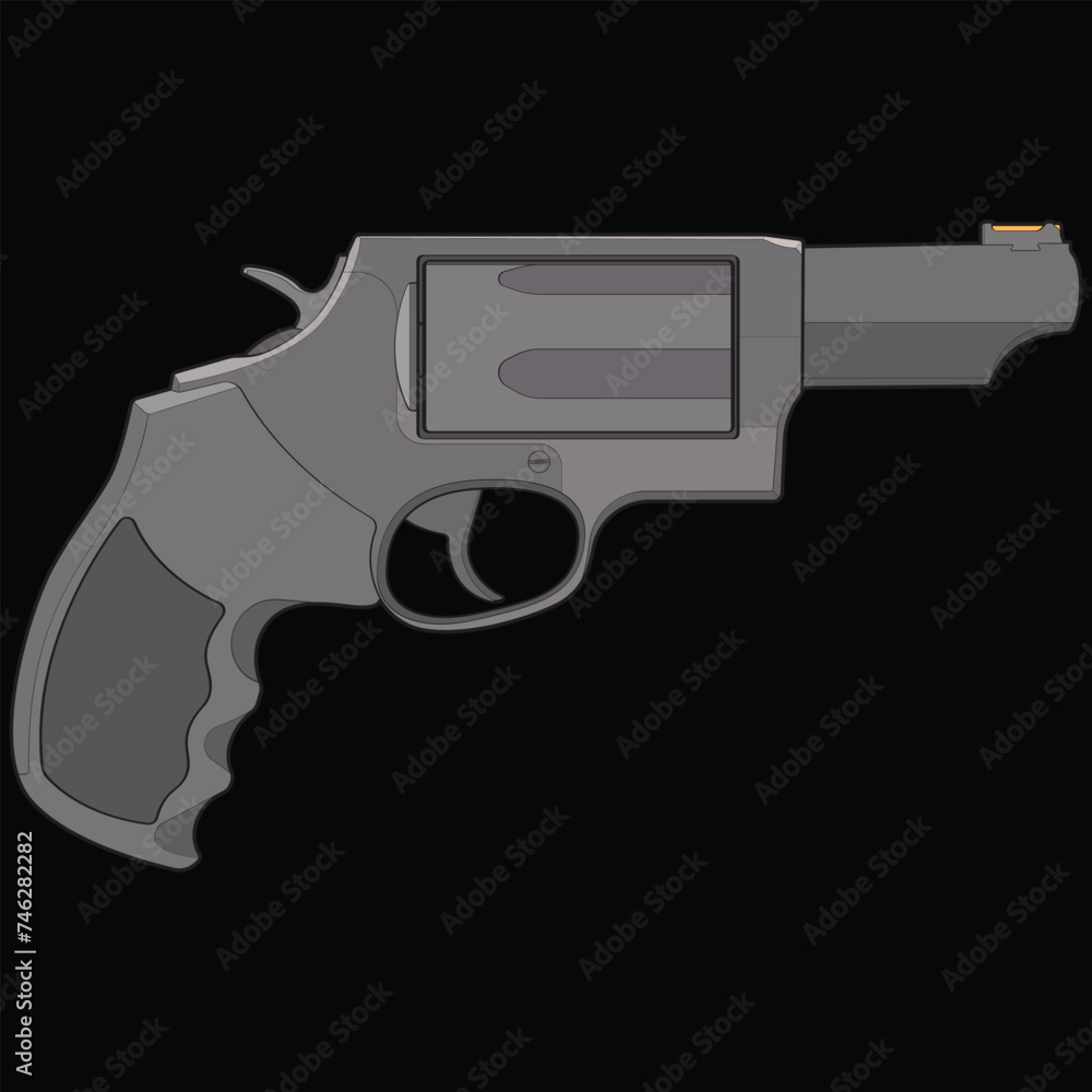 Vector of Revolver art, Shooting gun, Weapon illustration, Vector ...