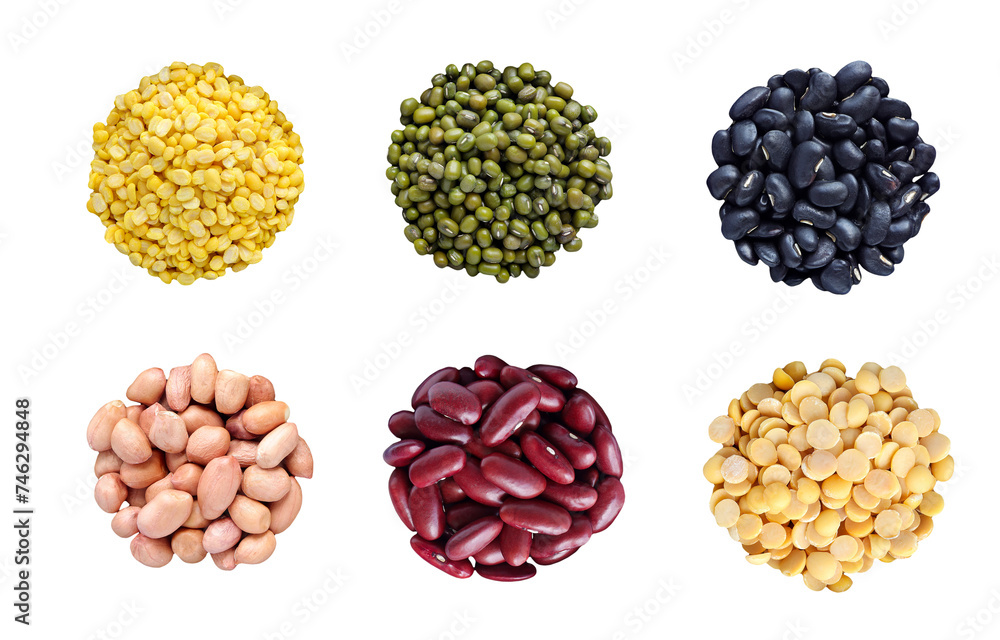 Collection of mix bean (green mung, yellow split bean, red kidney ...
