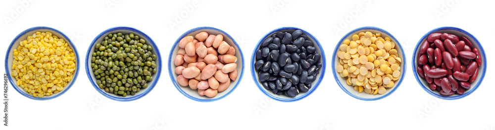 Collection of mix bean (green mung, yellow split bean, red kidney ...