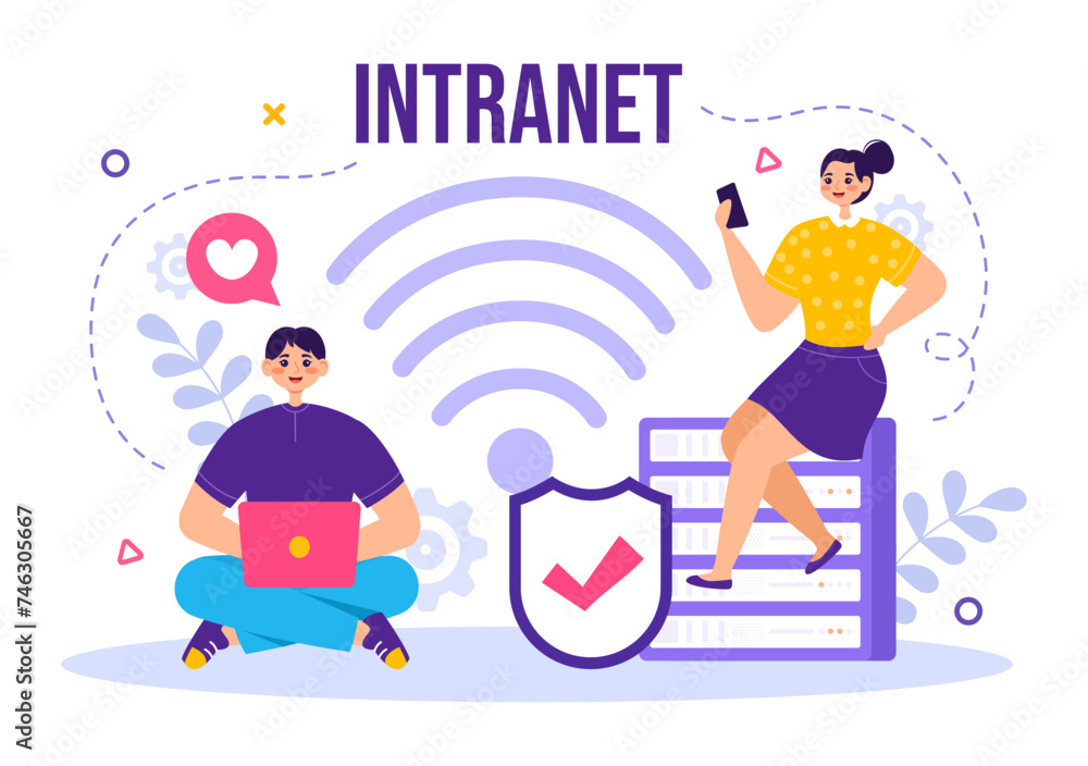 Intranet Internet Network Connection Technology Vector Illustration to ...