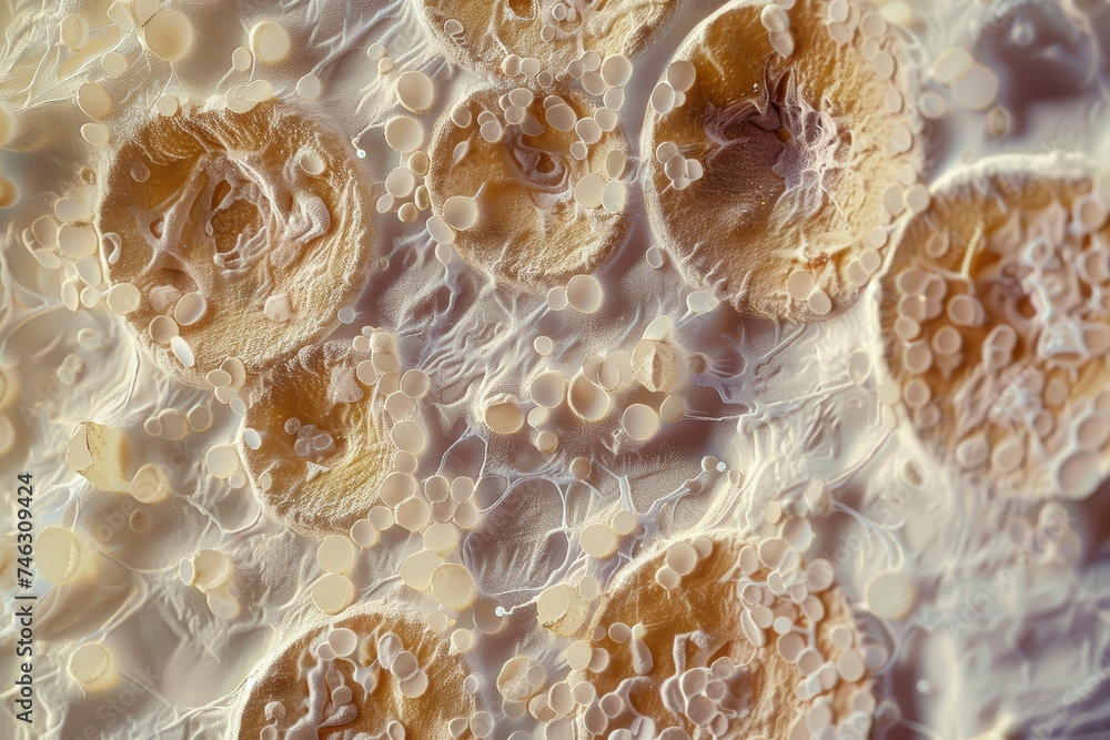 High resolution image of human skin cells under a microscope detailed ...