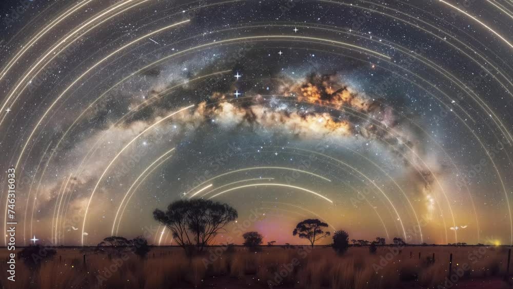 Vidéo Stock beauty of night sky scene. milky way boy on the edge of ...
