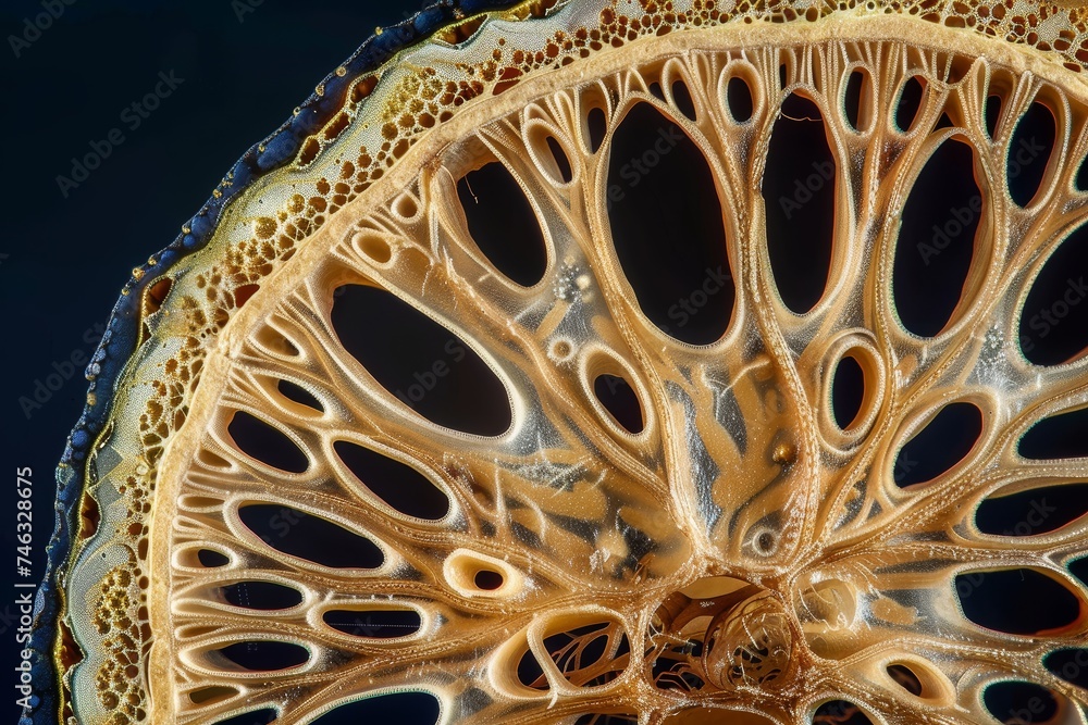 Stock photo of the cross section of a plant root under a microscope ...