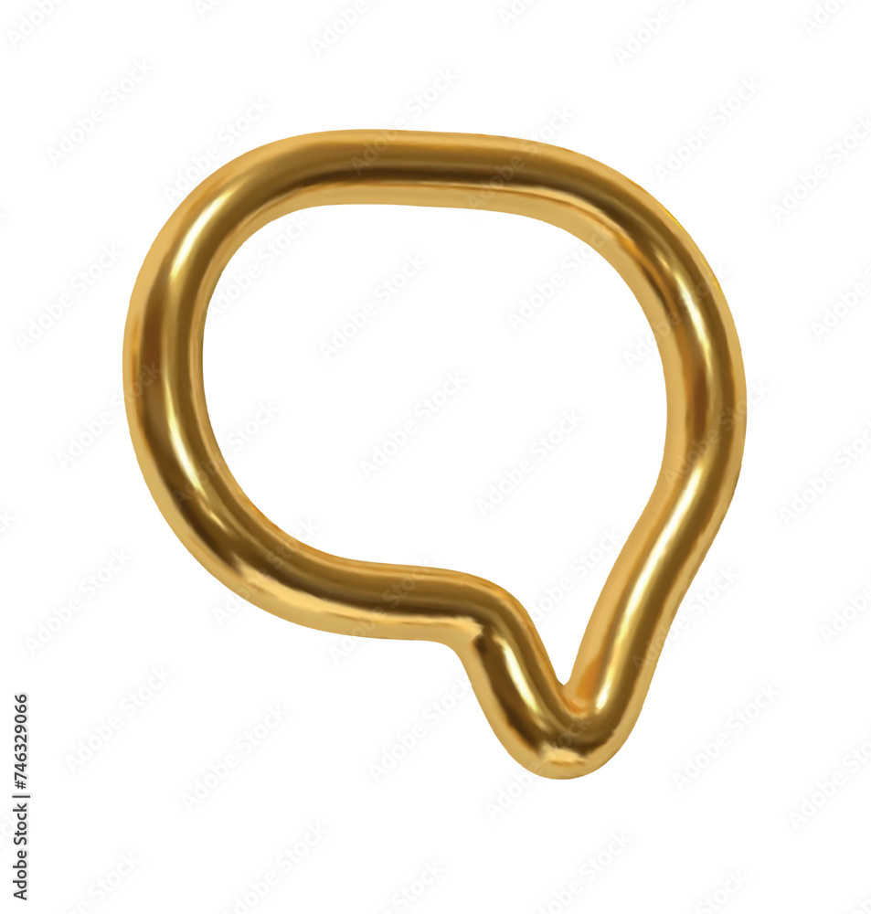 Vecteur Stock Gold Speech bubbles. Minimal chat golden dialog bubble ...