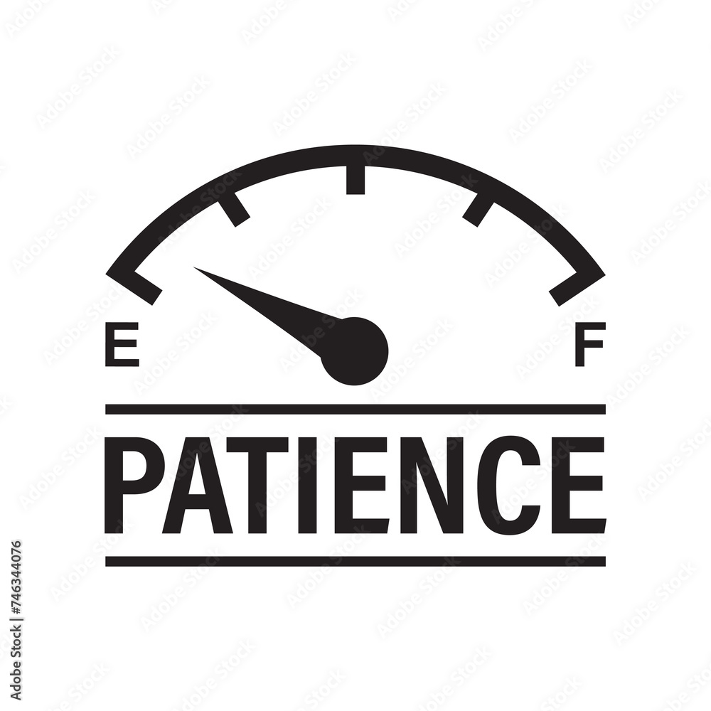 Infographics of how patience ends. Scale measure level of patience, low ...