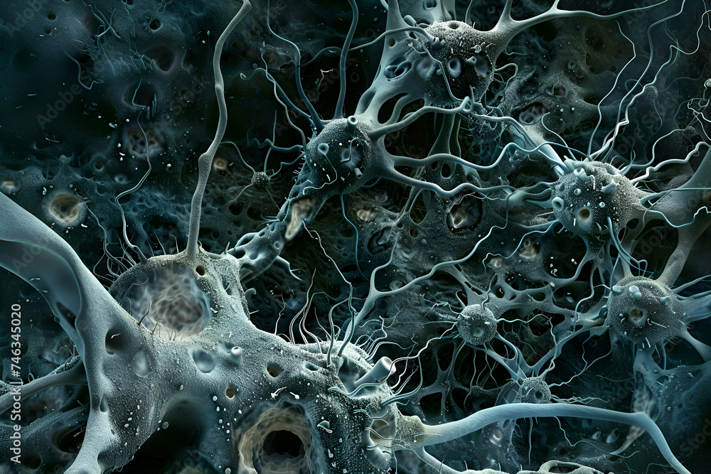 Illustration of MS lesions on the brain captured through an ultra ...