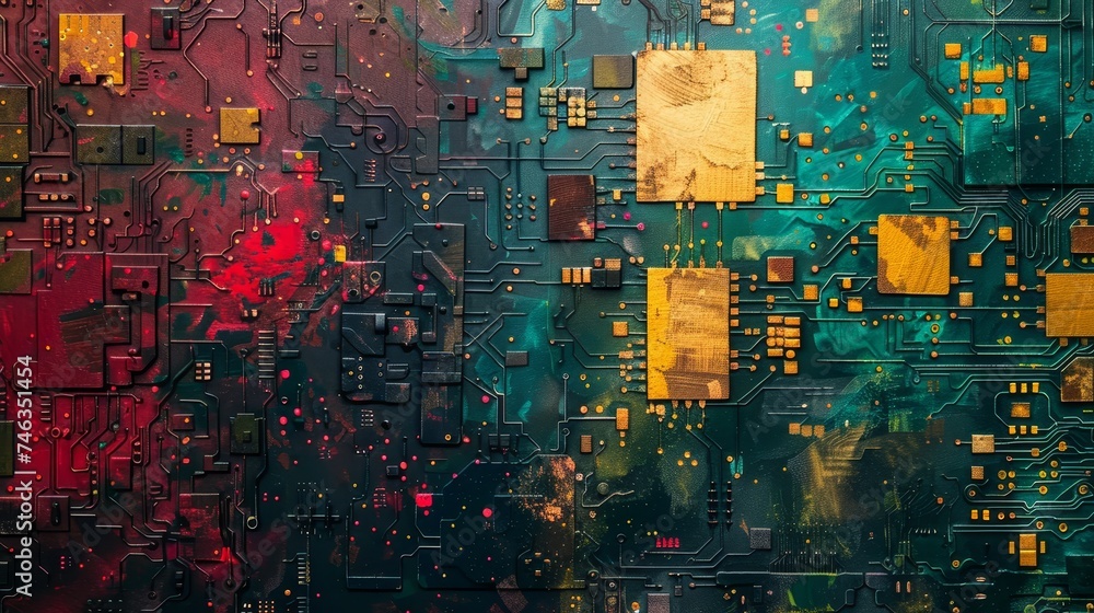 Showcase the vibrant textures of technology backgrounds, where colors ... Showcase the vibrant textures of technology backgrounds, where colors ...