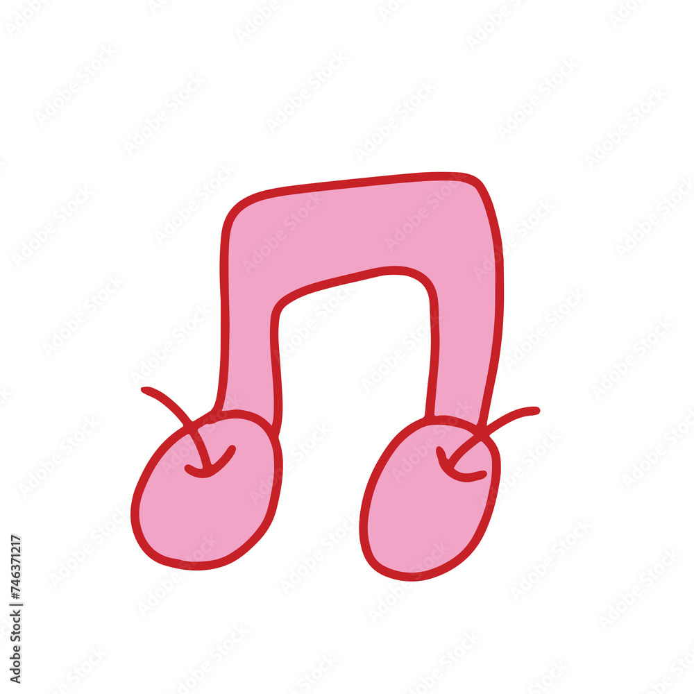 Pink elements of song melody for decorations, sticker, logo, print ...