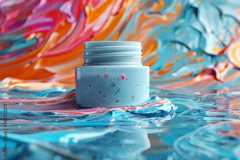 Facial vegan cream pot skin care cream. Skincare treatment products ...