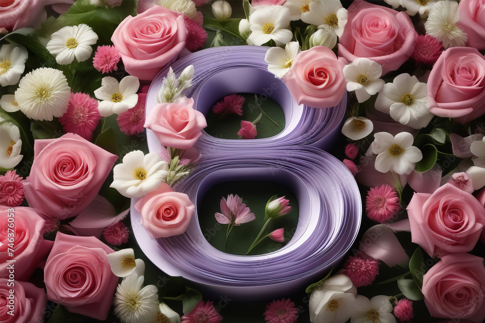 Banner for the International Women's Day. Flyer for March 8 with the ...