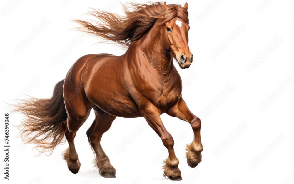 Brown Horse Galloping. A brown horse is seen galloping energetically ...