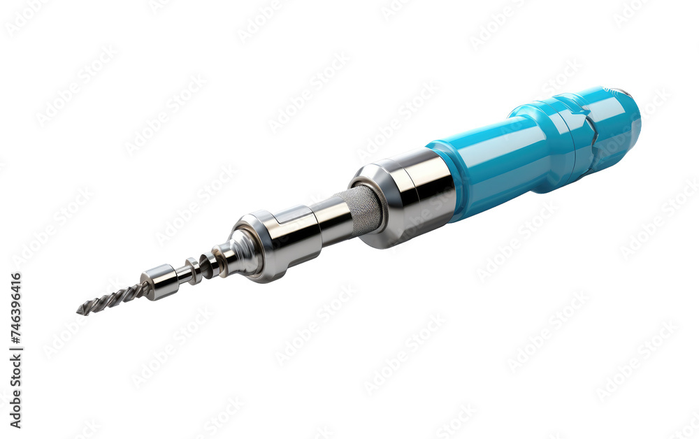 Blue handled Screwdriver. The tool is commonly used for tightening or ...