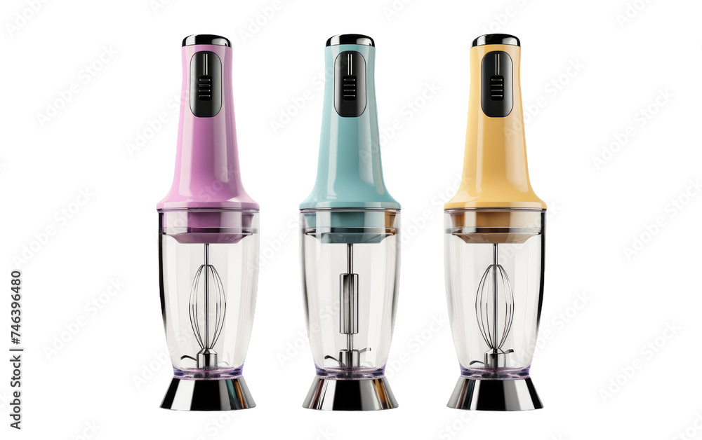 Three Different Colored Blenders. They are sitting on a countertop ...