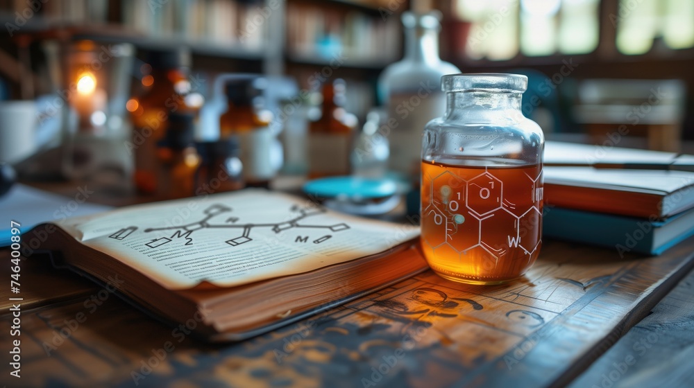 medical textbook includes detailed molecule structure illustrations to ...