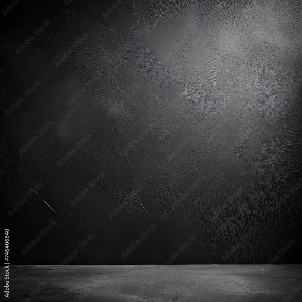 Black wall background with gradient texture, A dark, textured wall and ...