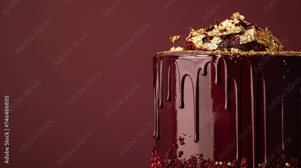 An ultra-high-definition image showcasing a modern drip cake design ...