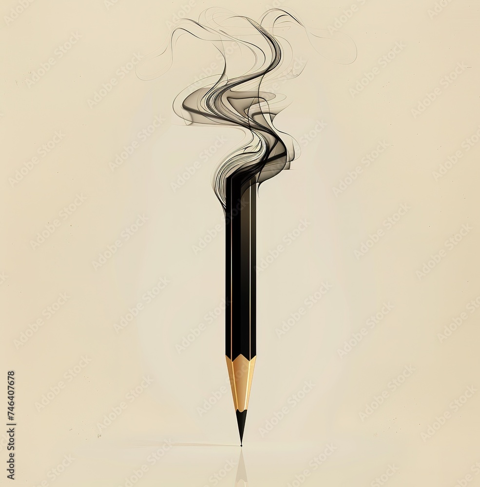 Capturing the artistic process: a close-up of a pencil creating a swirl ...