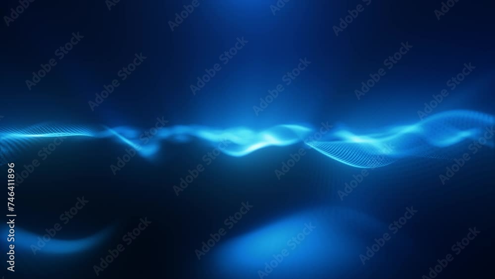 Vidéo Stock Blue energy magic waves high tech digital iridescent ...