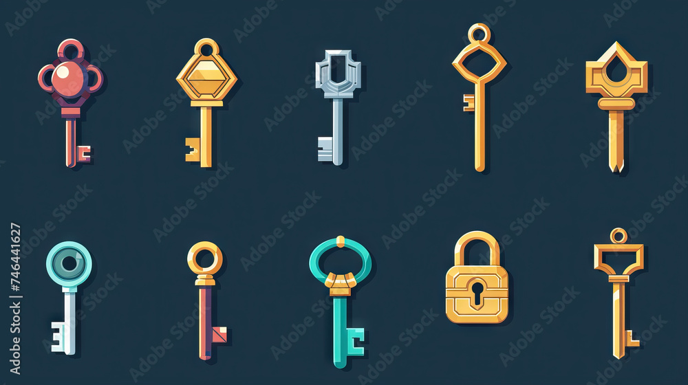 Key - An item used to unlock doors, chests, or other locked objects. Game Assets. Multiple ...