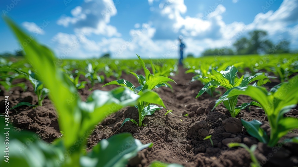 Bioenergy Plantation: An expansive field of crops, such as corn or ...
