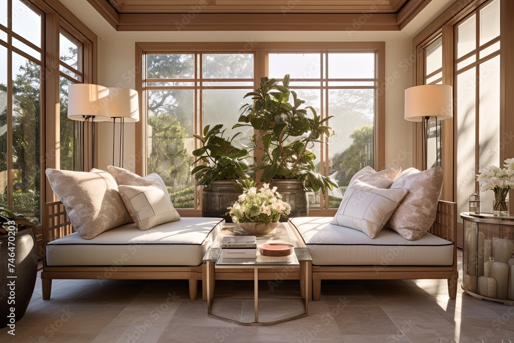 Contemporary Sunroom Decor Ideas: Luxurious Daybeds and Metallic Side ...