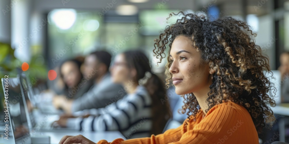 Online class session, adults from various backgrounds participating ...