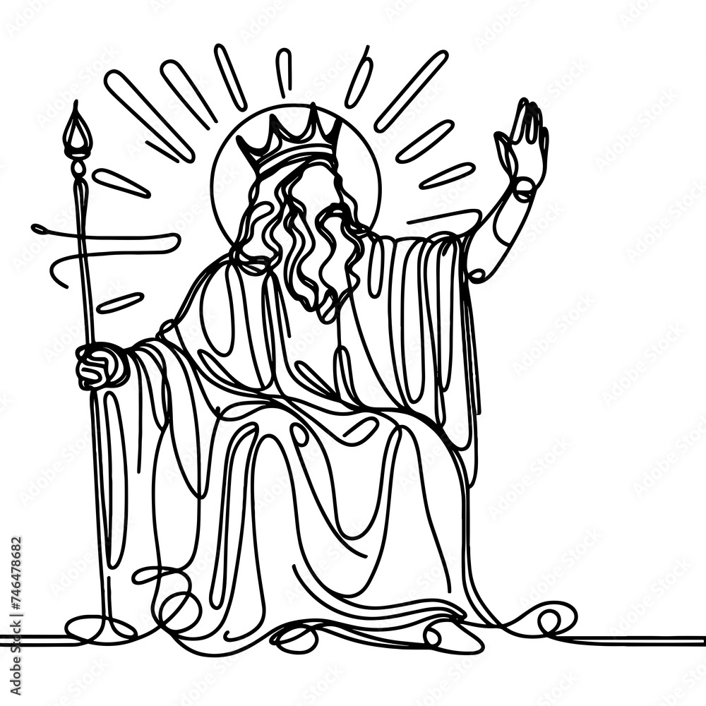 King Solomon. Old Testament. Biblical illustration, line drawing style ...