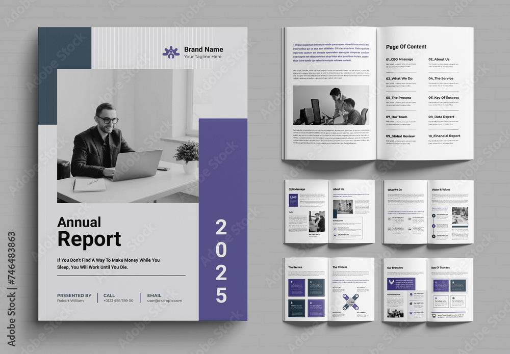 Annual Report Layout Stock Template | Adobe Stock
