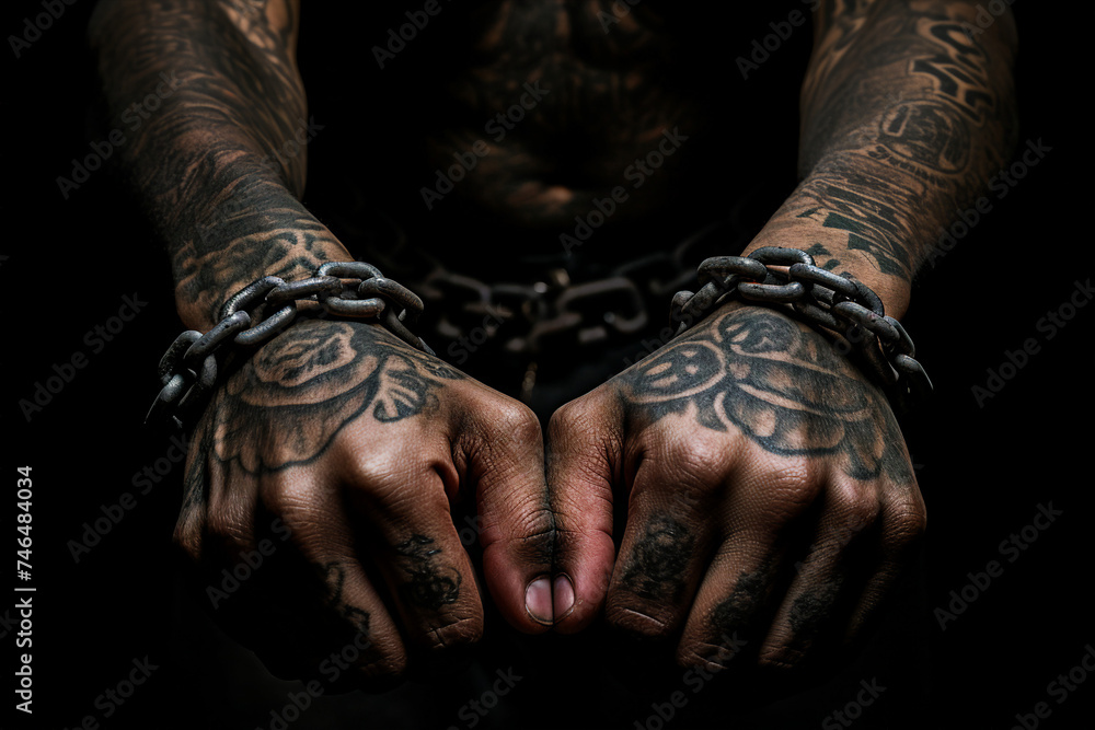 Generative AI picture restricted freedom concept prisoner in jail ...