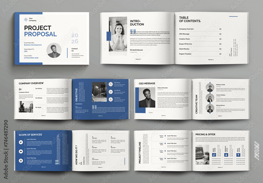 Project Proposal Layout Design Template Landscape Stock Template ...