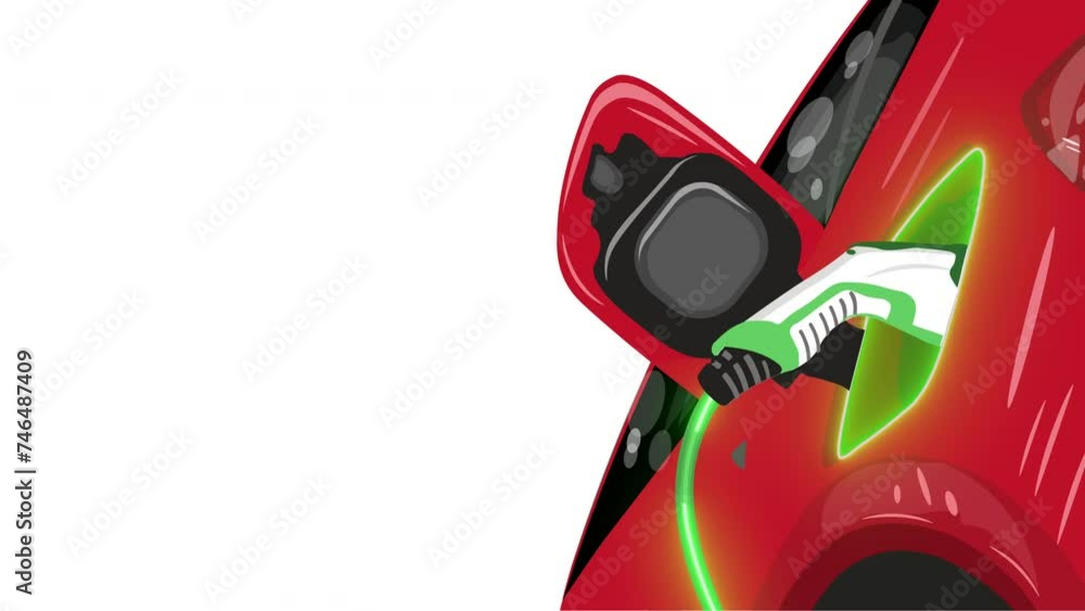 Vidéo Stock Animated Electric Car Charging at the Charging Station ...