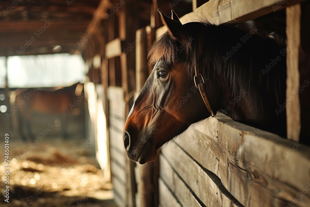 Beautiful horse in the paddock. The concept of breeding purebred ...