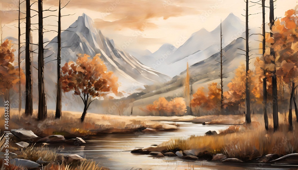 Boho art style simple line art earthy tones geometric shapes botanic ...