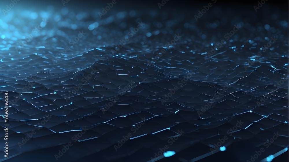 ภาพประกอบสต็อก Blue Matrix Patterns in 3D Technology Design, Blue Light ...