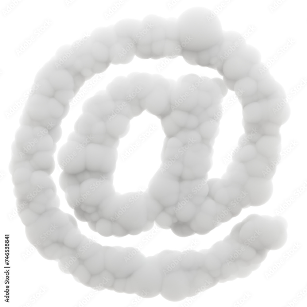 Beyond Words: The enigmatic "@" symbol, rendered like a fluffy cotton ...