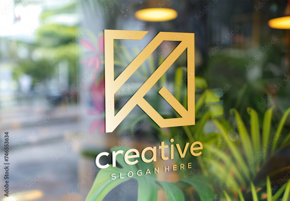 Window Signage Text Effect Mockup. Generative Ai Stock Template | Adobe ...