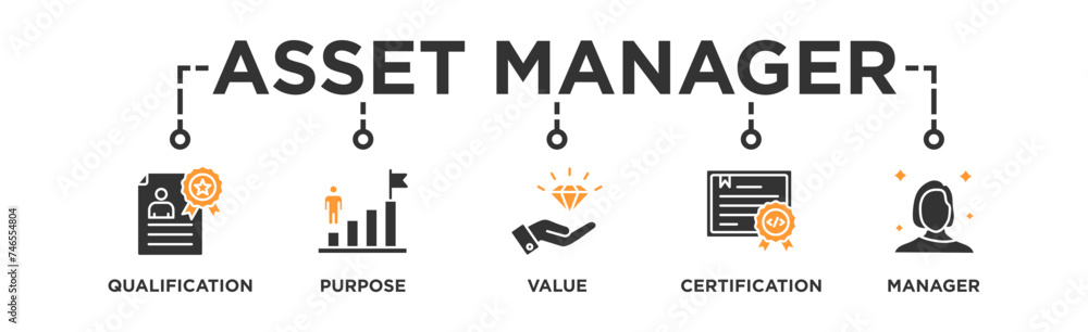 Asset management banner web icon vector illustration concept with icon ...