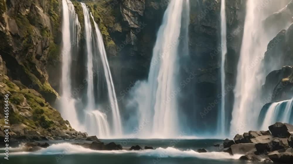 tranquil natural pools formed at the base of the waterfalls, inviting ...