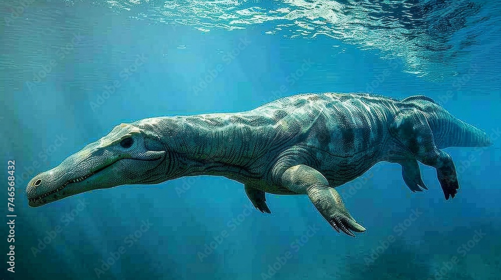 mosasaurus swimming underwater in the prehistoric sea Stock ...