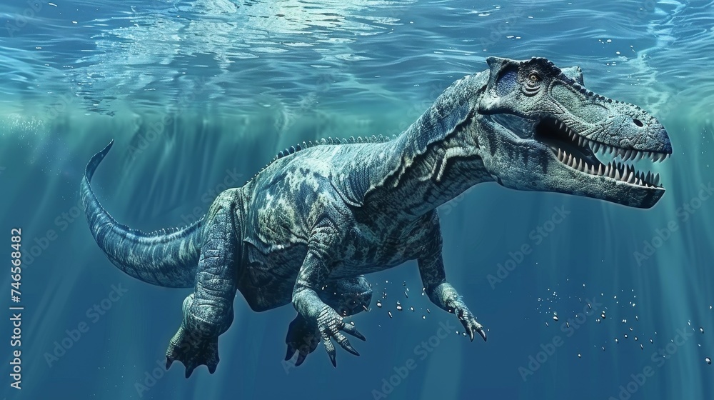 mosasaurus swimming underwater in the prehistoric sea Stock ...