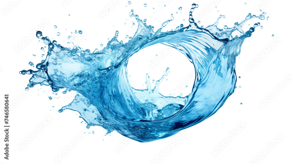 Blue Vortex Water Splash, Dynamic Swirl Motion Isolated on Transparent ...
