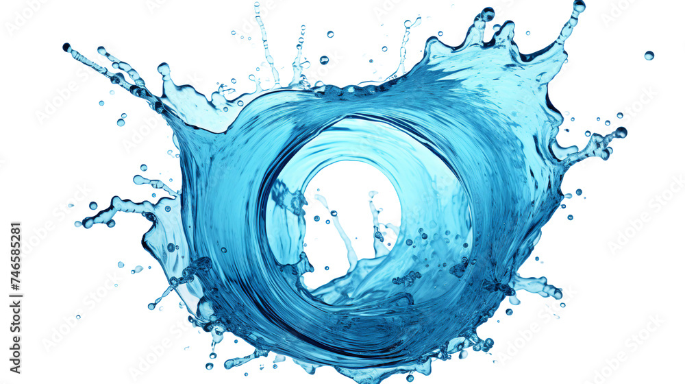 Vortex Water Splash on Transparent Background - Abstract Liquid Motion ...