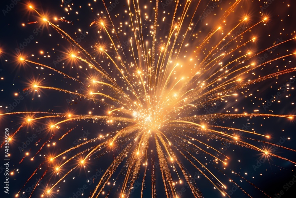 A breathtaking display of fireworks forming a radiant starburst in the ...